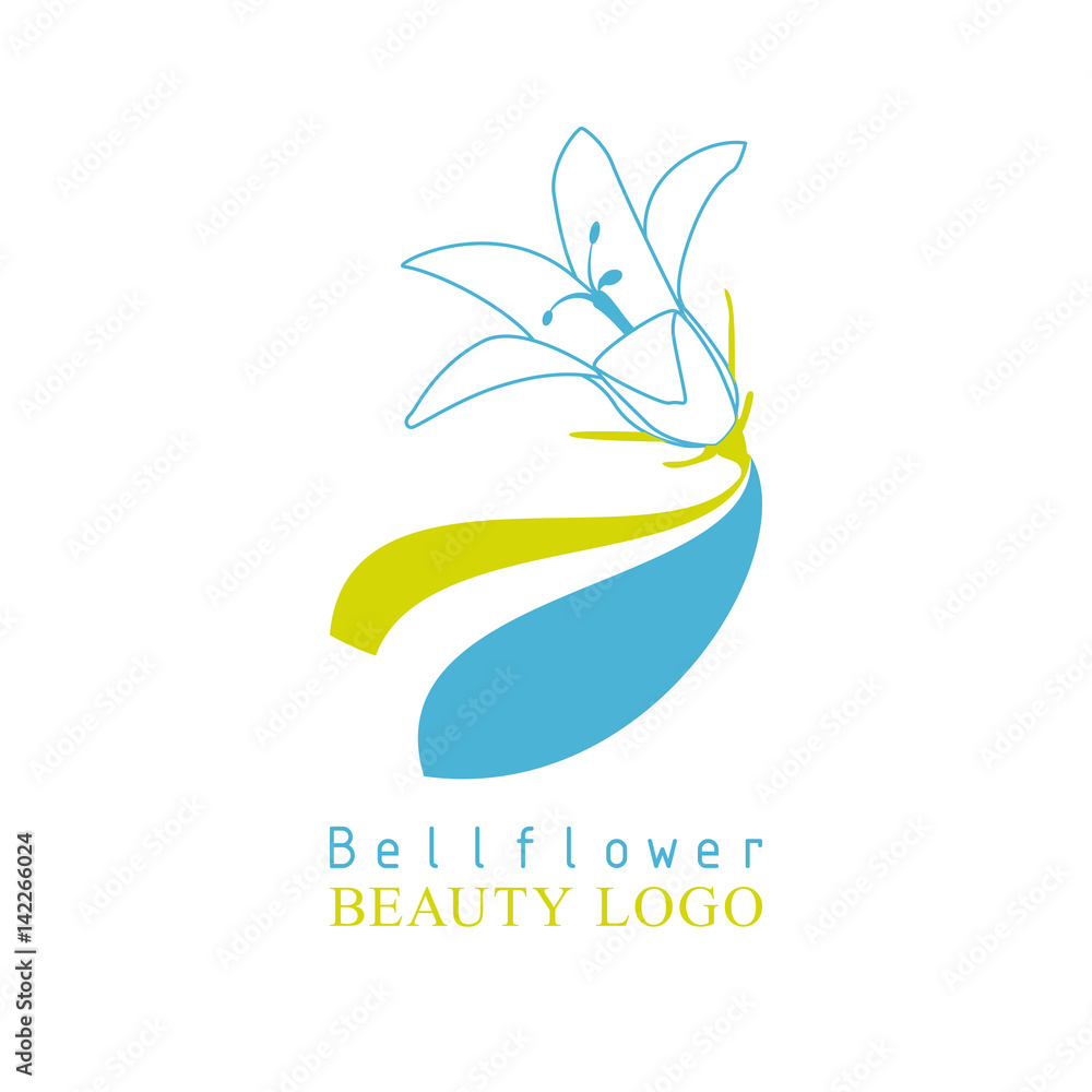 Bellflower beauty logo bellflower vector illustration isolated on white ...