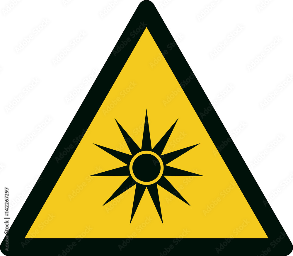 ISO 7010 W027 Warning; Optical radiation Stock Vector | Adobe Stock
