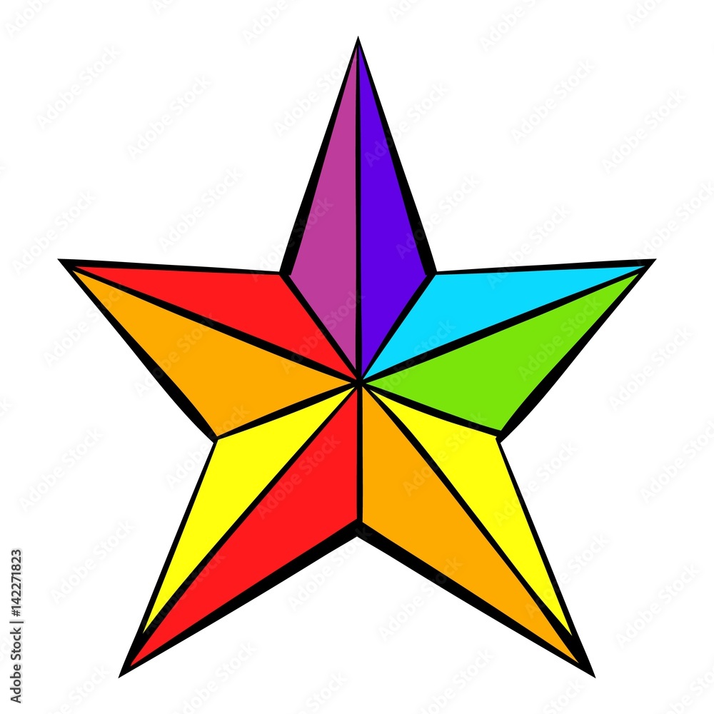 Rainbow star icon, icon cartoon Stock Vector | Adobe Stock
