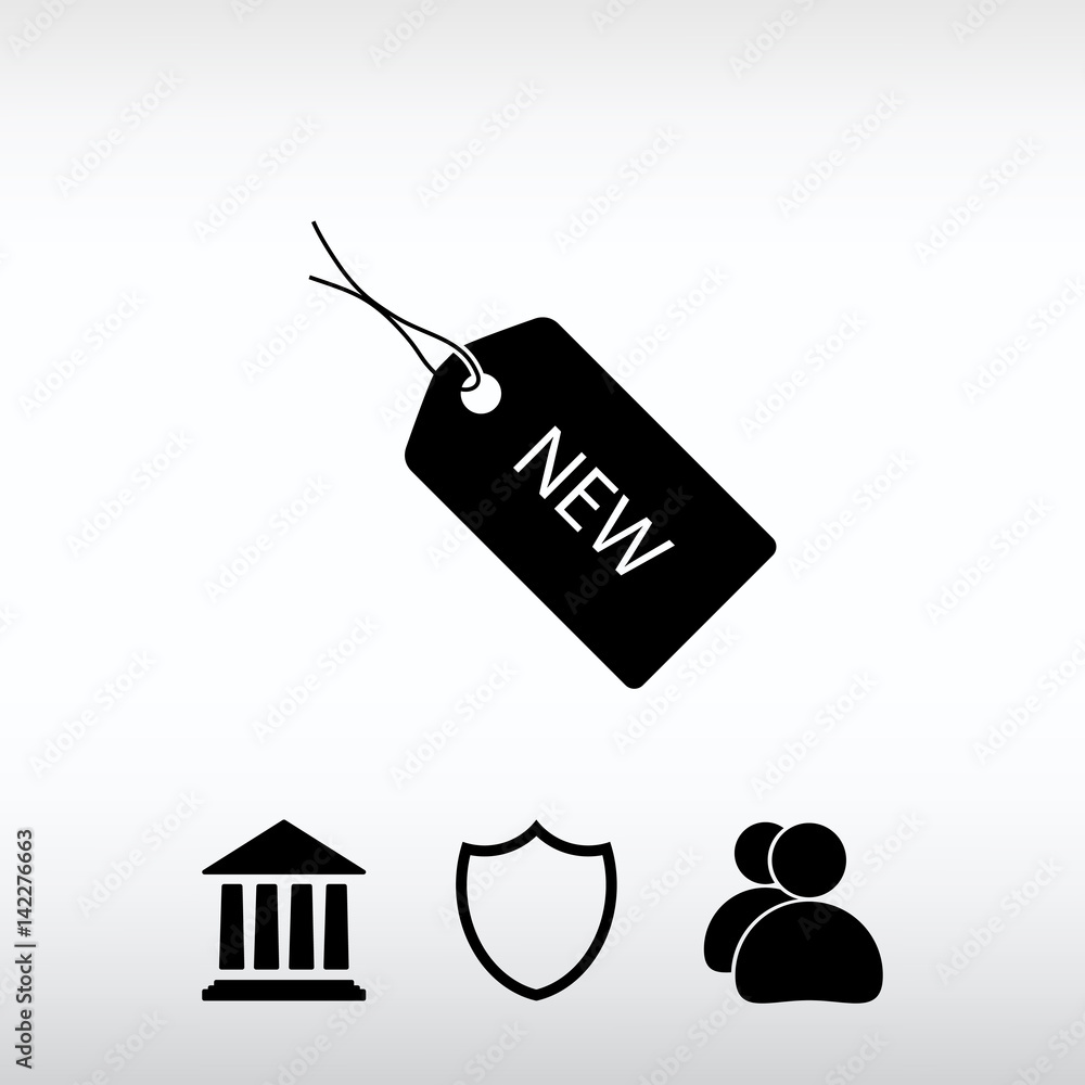 NEW tag icon, vector illustration. Flat design style Stock-Vektorgrafik ...