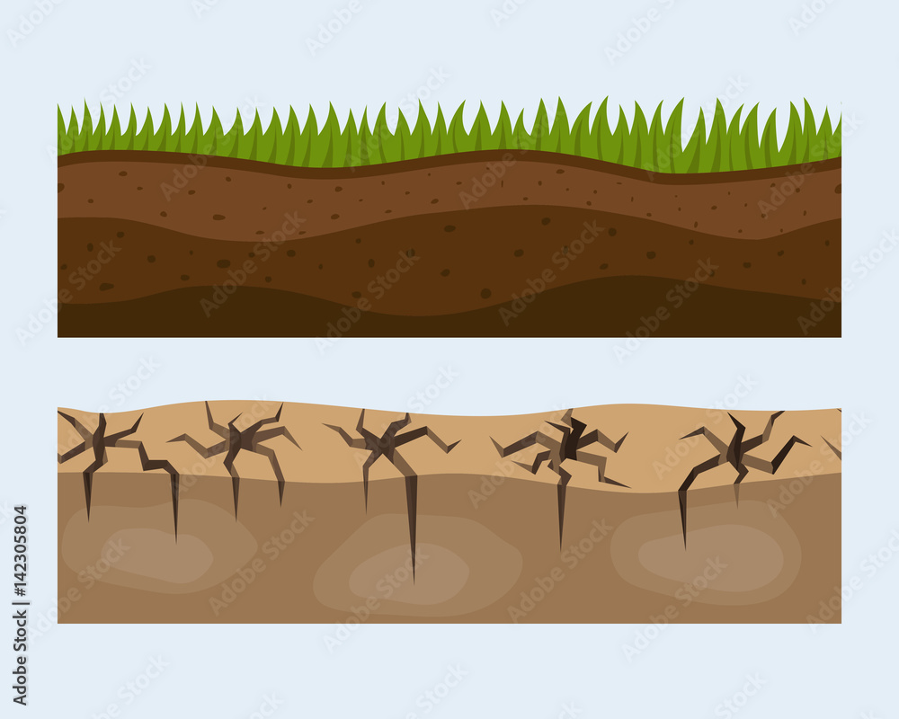 Cross section ground slice isolated some piece nature outdoor ecology ...
