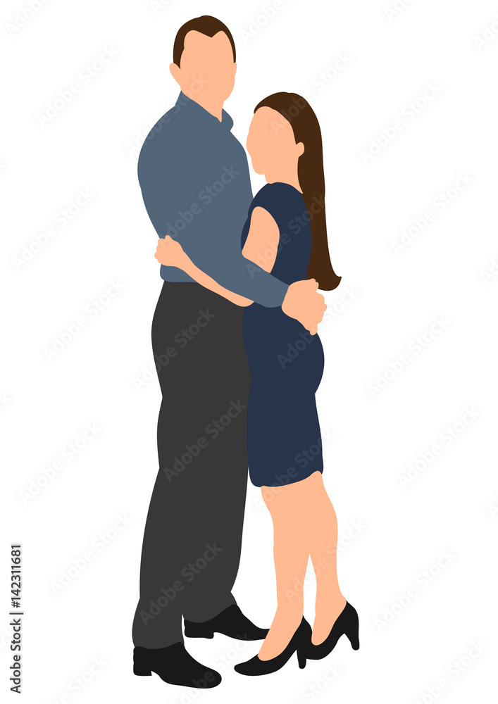 Vector, illustration, guy and girl, love Stock Vector | Adobe Stock