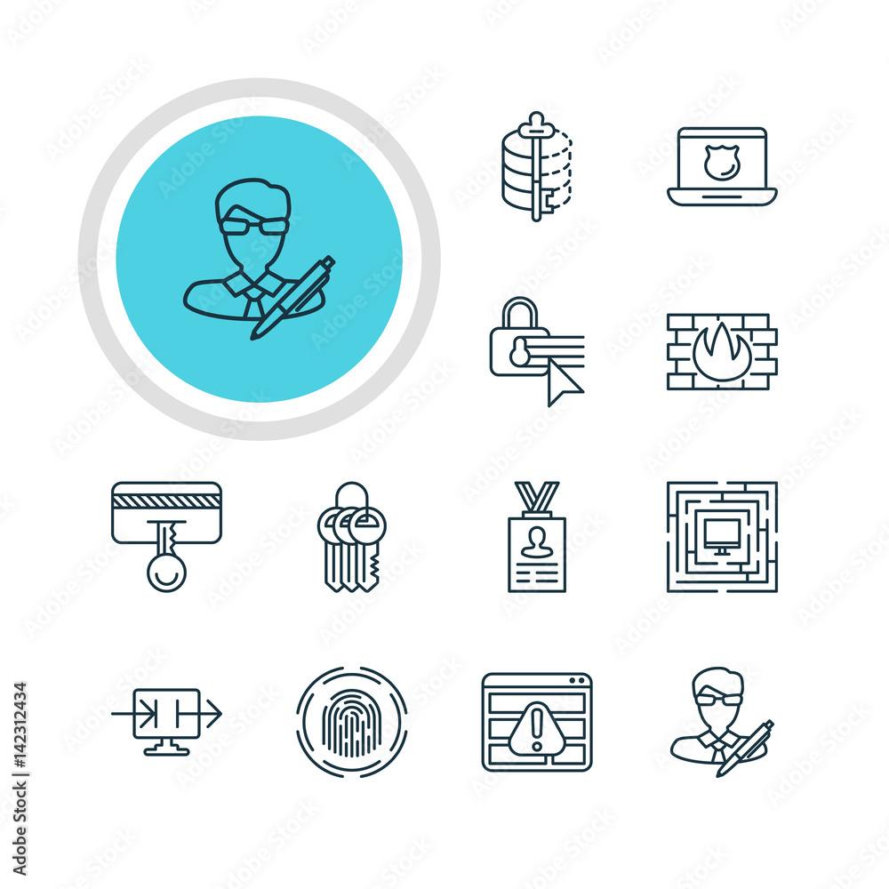 Vector Illustration Of 12 Data Icons. Editable Pack Of Copyright ...