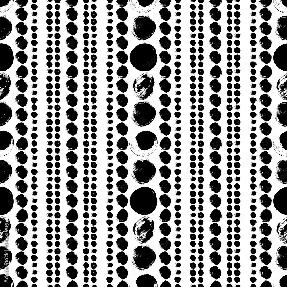 Seamless black and white hand drawn pattern Stock Vector | Adobe Stock