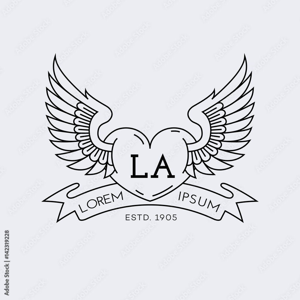 Logo in outline style Stock Vector | Adobe Stock