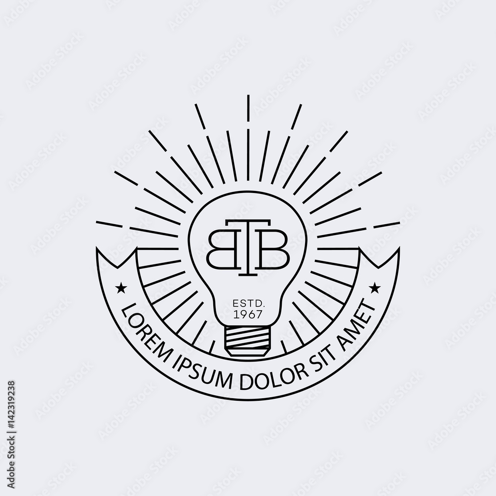 Logo in outline style Stock Vector | Adobe Stock