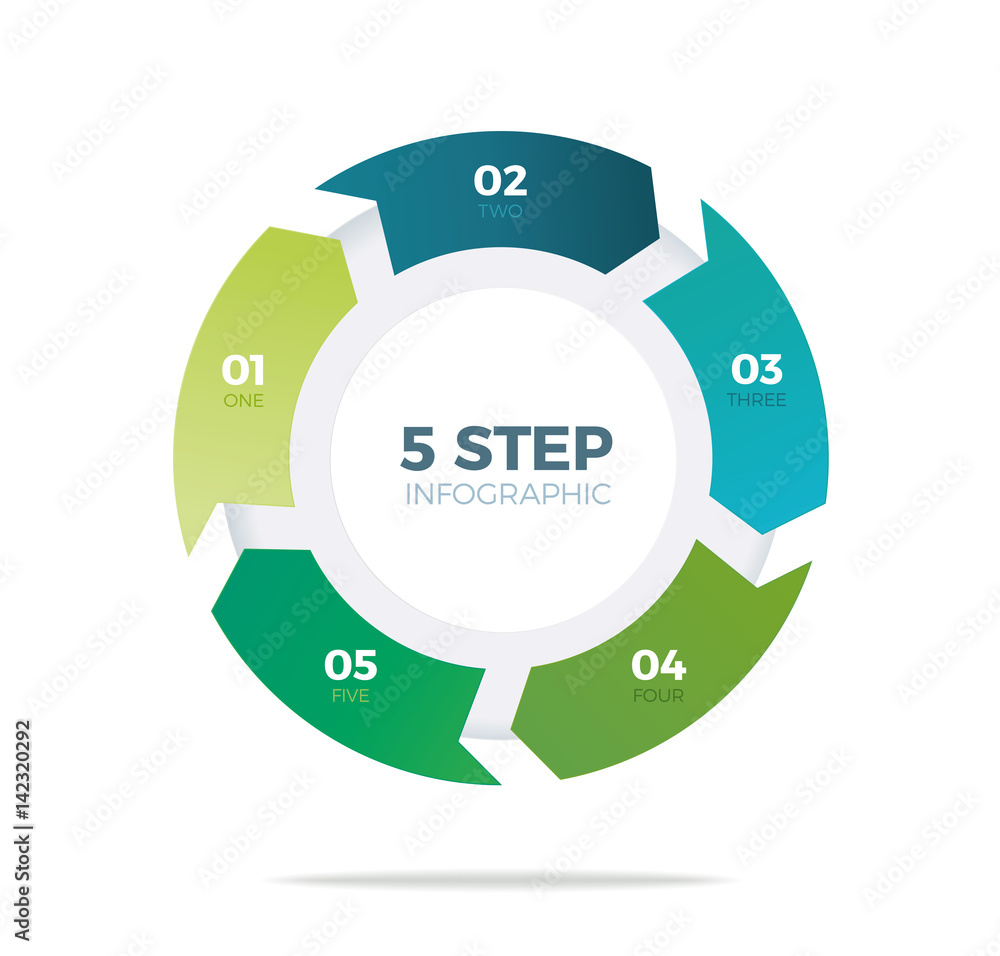 Five step circle infographic Stock Vector | Adobe Stock