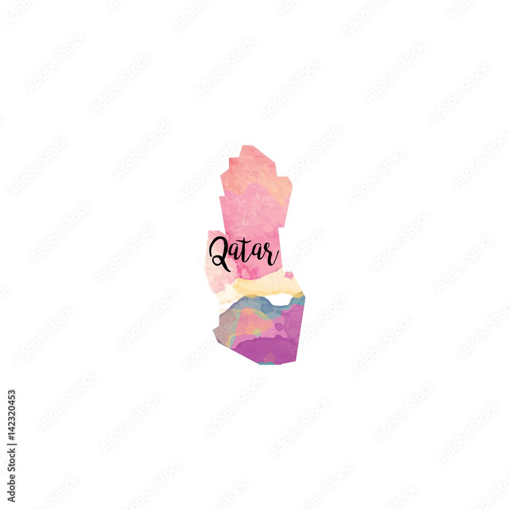 Abstract Qatar map Stock Vector | Adobe Stock