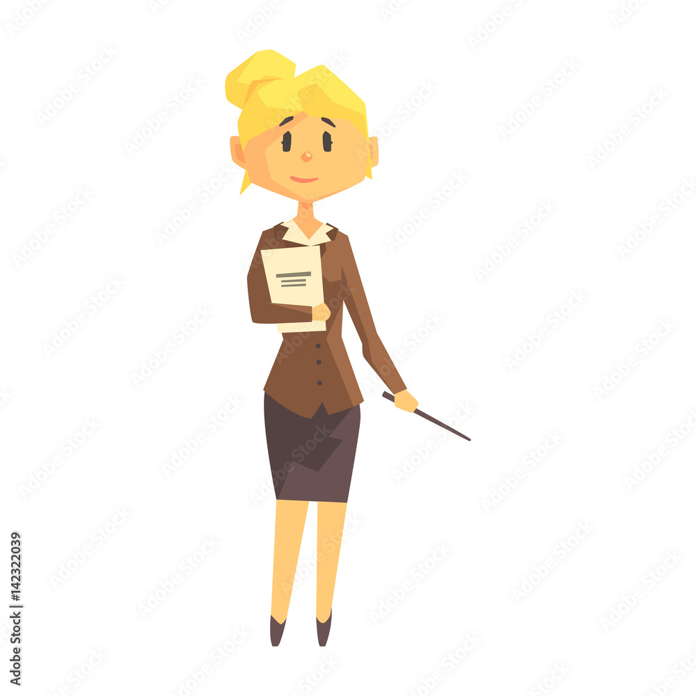 Young Woman School Teacher In Classic Outfit, Education Professional ...