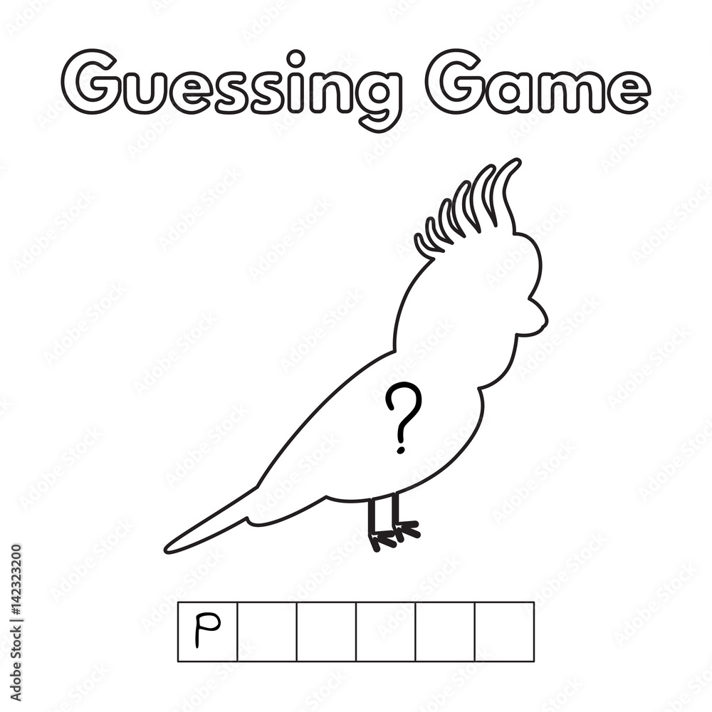 Cartoon Parrot Guessing Game Stock Vector | Adobe Stock