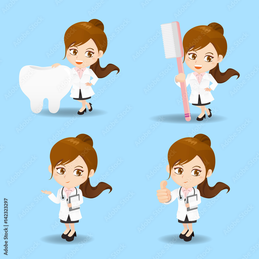 cartoon woman dentist Stock Vector | Adobe Stock
