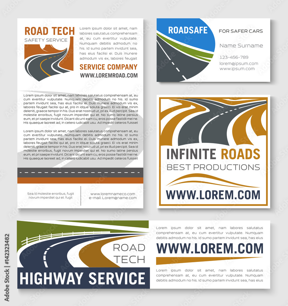 Highway road construction banner template Stock Vector | Adobe Stock