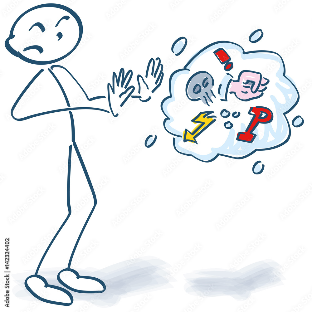 Strichmännchen mit großer Ablehnung Stock Vector | Adobe Stock