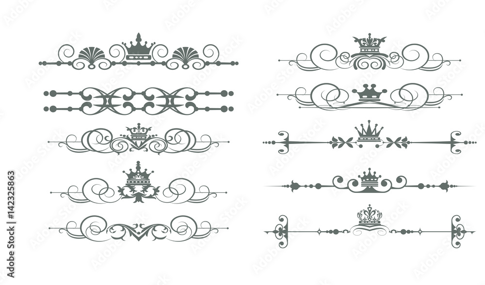 Vintage decorative elements, calligraphic, border, line, rules, frame ...