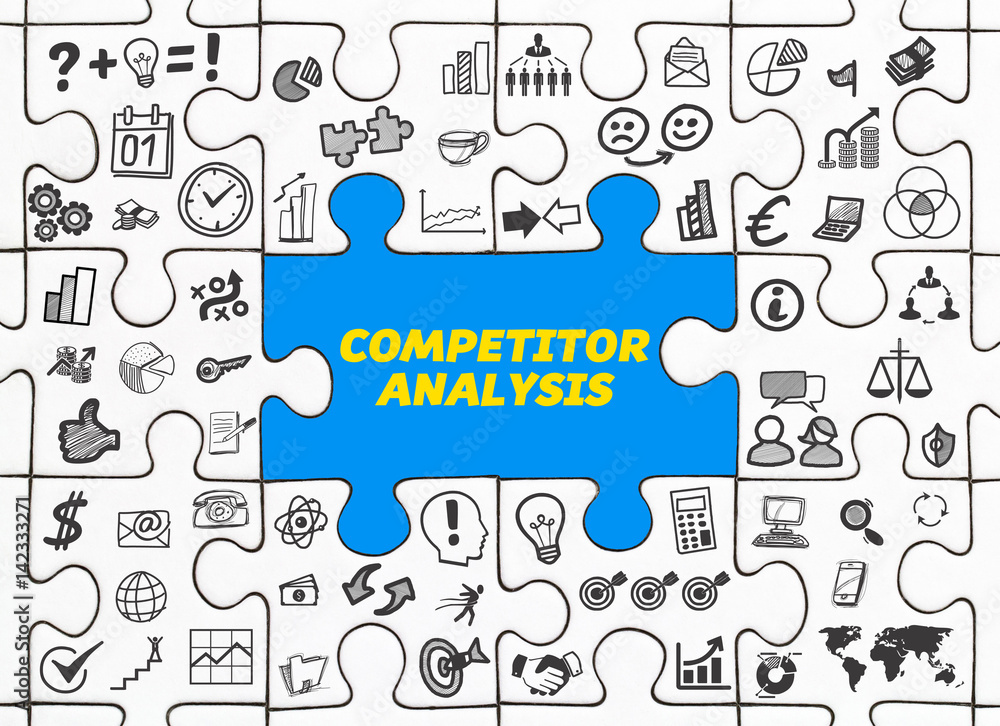 Competitor Analysis / Puzzle mit Symbole Stock Illustration | Adobe Stock