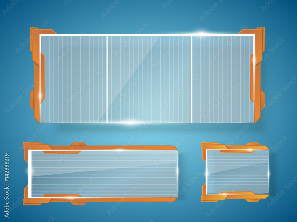 Glass banners isolated on transparent background. Vector template Stock ...