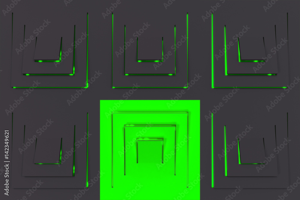 Futuristic technological background made from extruded rectangular ...