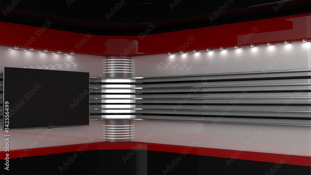 Tv Studio. Backdrop for TV shows .TV on wall. News studio. The perfect ...
