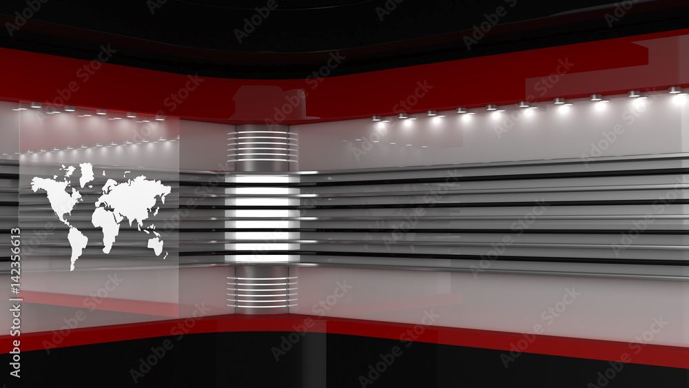Tv Studio. Backdrop for TV shows .TV on wall. News studio. The perfect ...