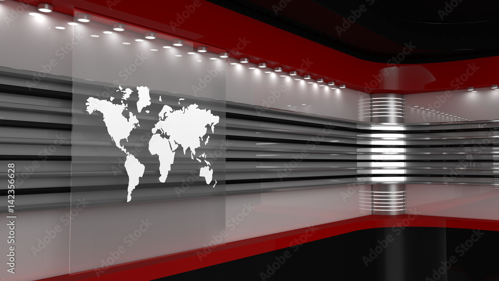 Tv Studio. Backdrop for TV shows .TV on wall. News studio. The perfect ...