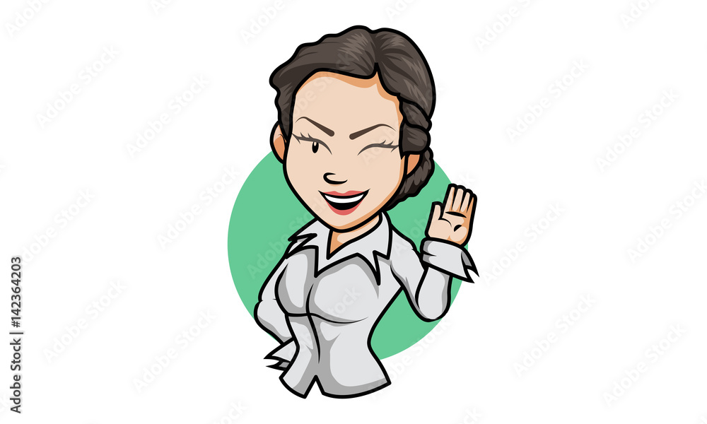 Office woman flirty character vector, office woman flirty icon Stock ...