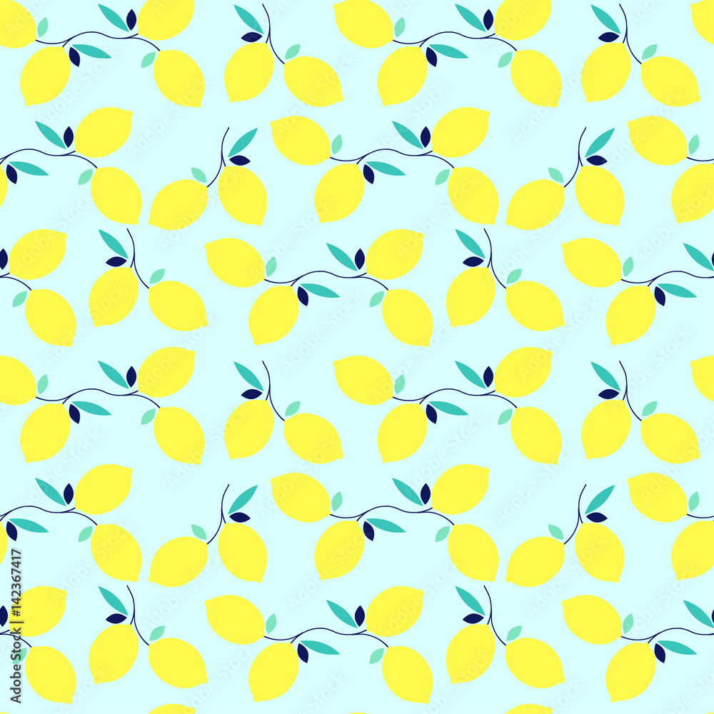 Summer seamless lemon pattern. Design element for wallpapers, baby ...