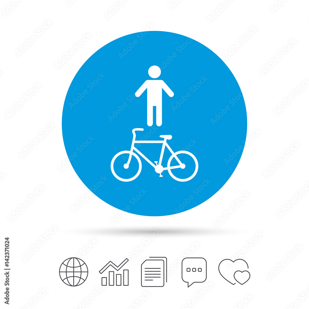 Bicycle and pedestrian trail icon. Cycle path. Stock Vector | Adobe Stock