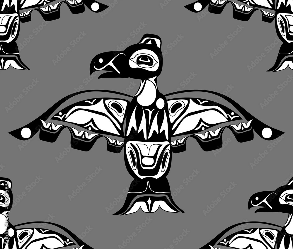 totem bird indigenous art stylization Stock Vector | Adobe Stock