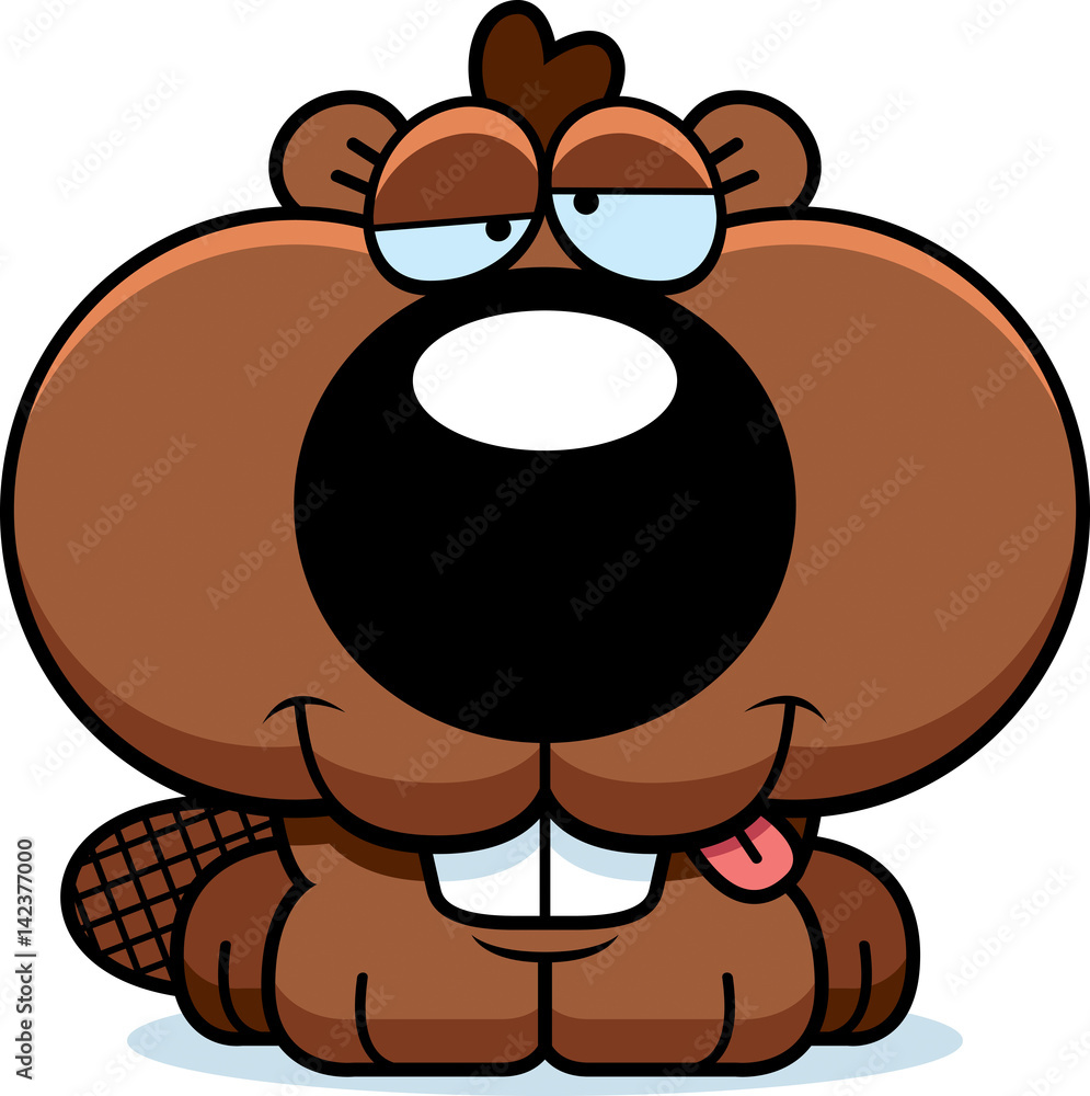 Cartoon Goofy Beaver Kit Stock Vector | Adobe Stock