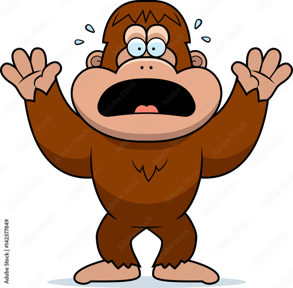 Cartoon Bigfoot Panicking Stock Vector | Adobe Stock