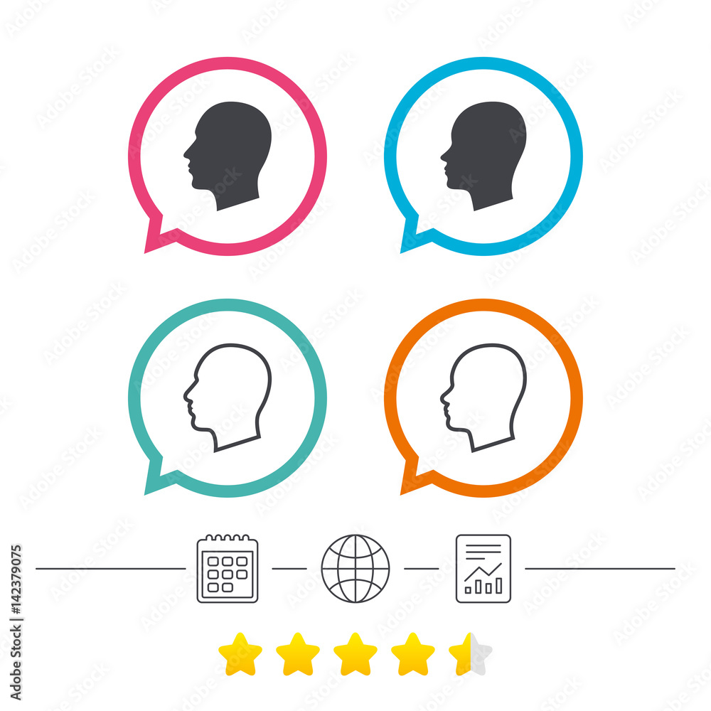 Head icons. Male and female human symbols. Stock Vector | Adobe Stock