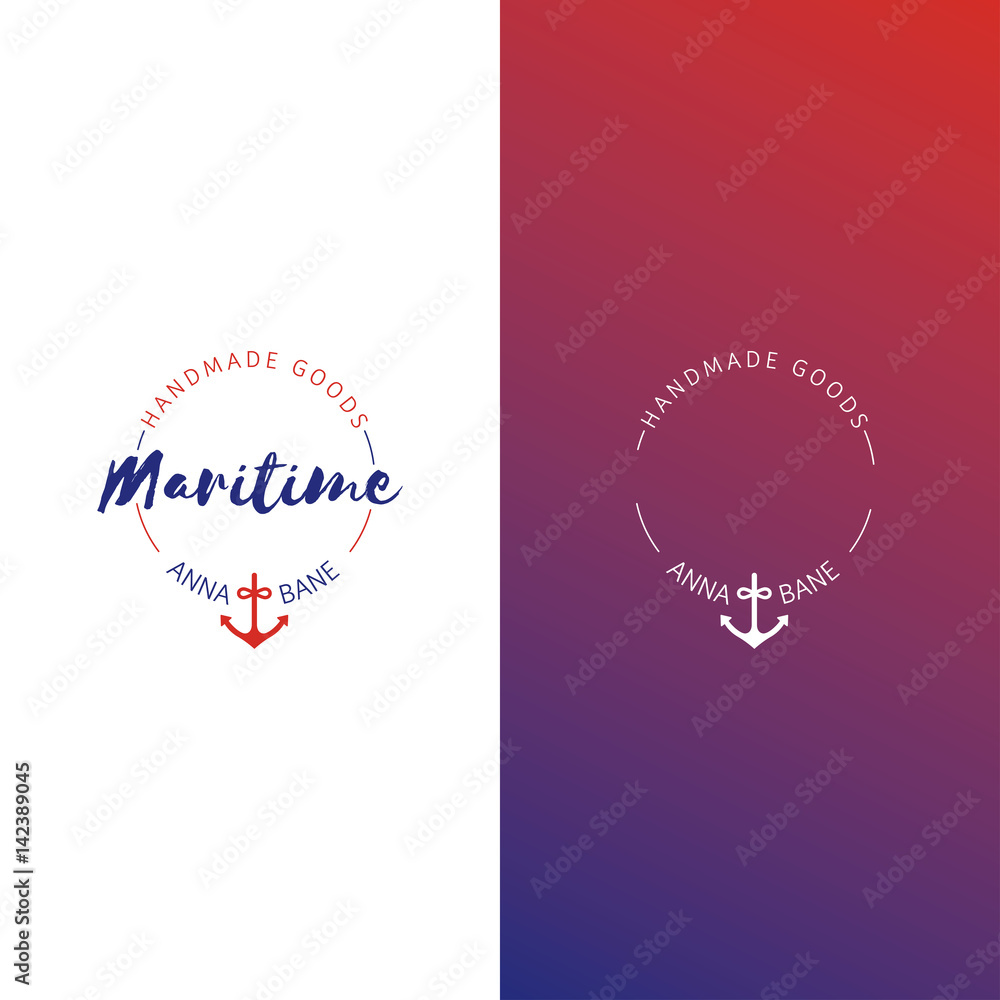 Maritime logo design with anchor Stock Vector | Adobe Stock