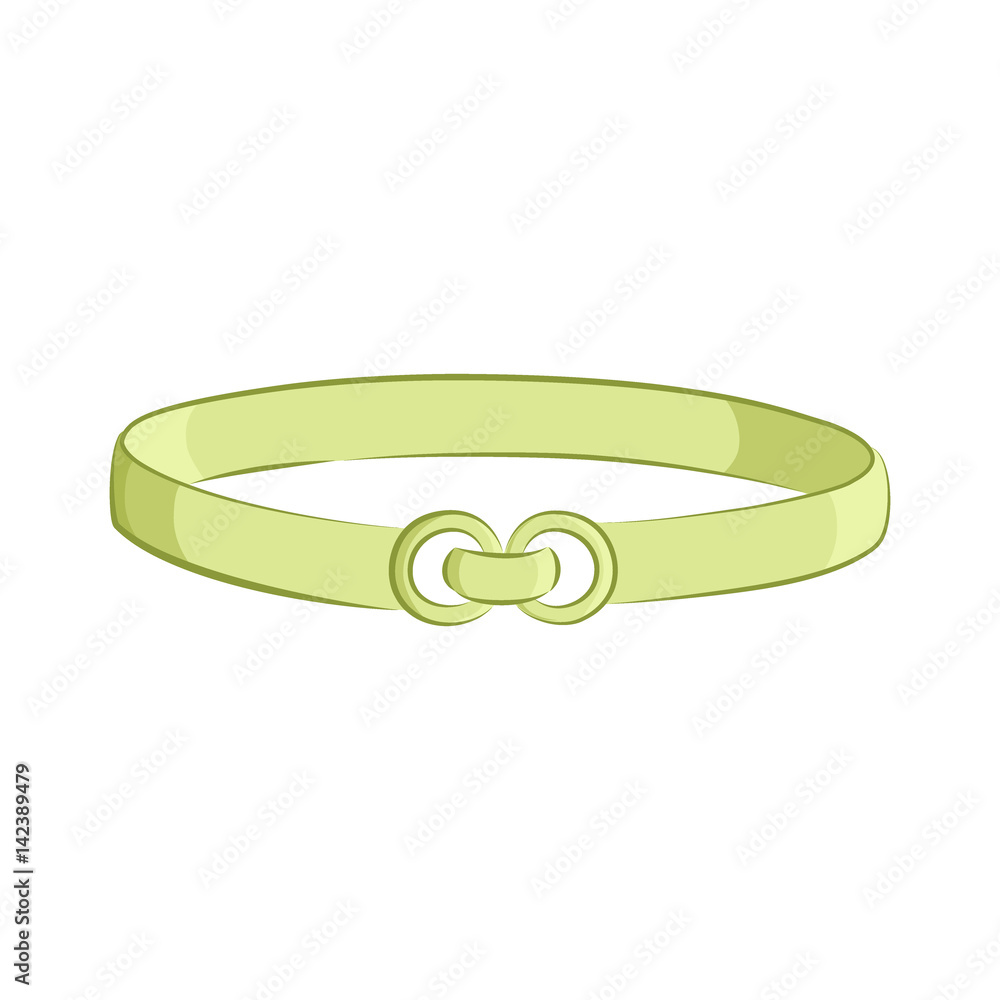 Realistic belt. Women fashion accessories. The green object isolated on ...