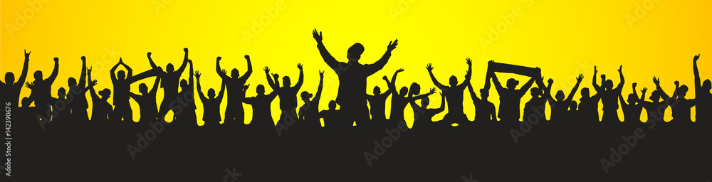 Background with cheering people Stock Vector | Adobe Stock