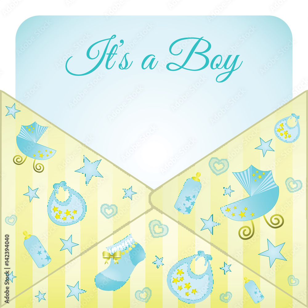 It's a Boy Envelope Stock Vector | Adobe Stock