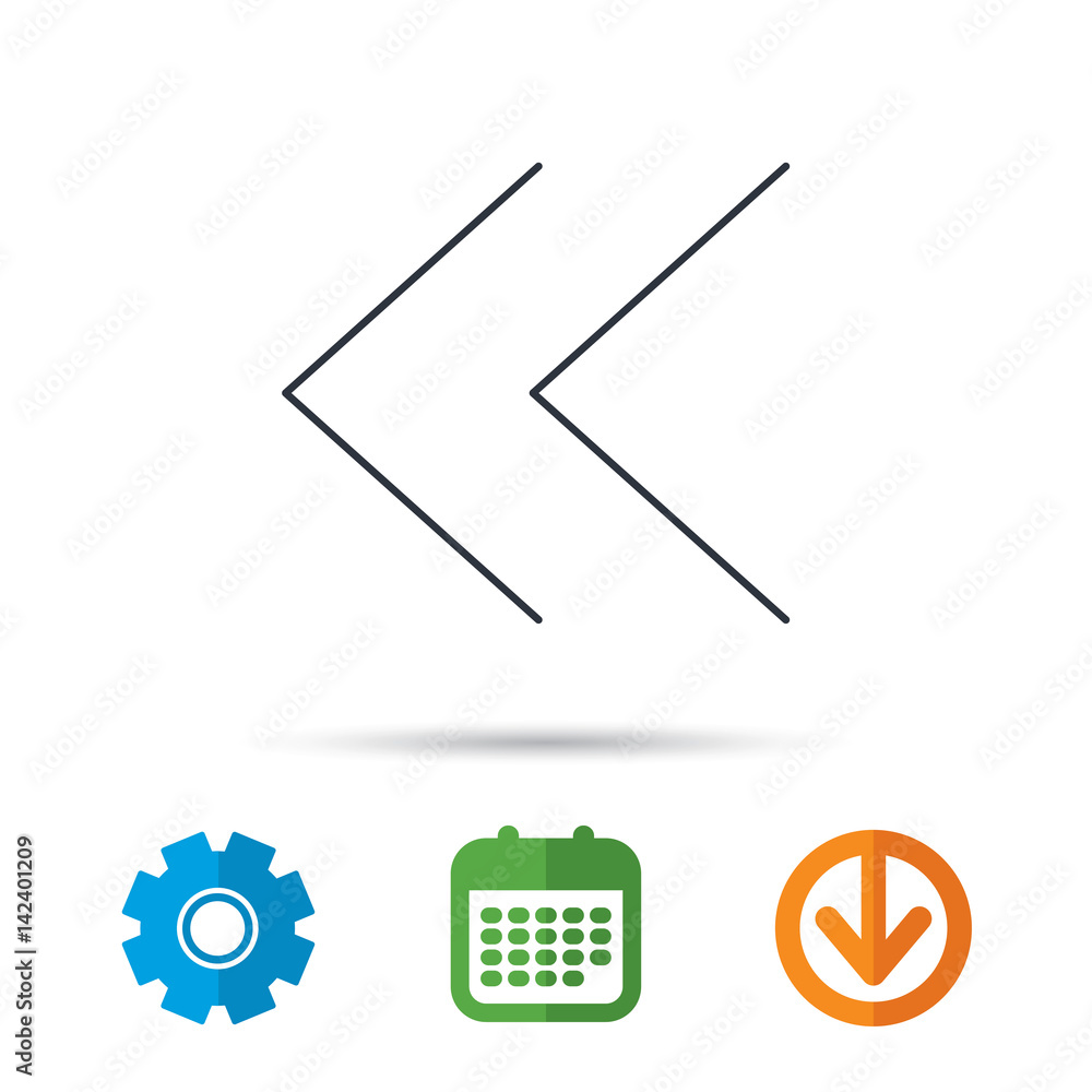 Back arrow icon. Previous sign. Left direction symbol. Calendar ...