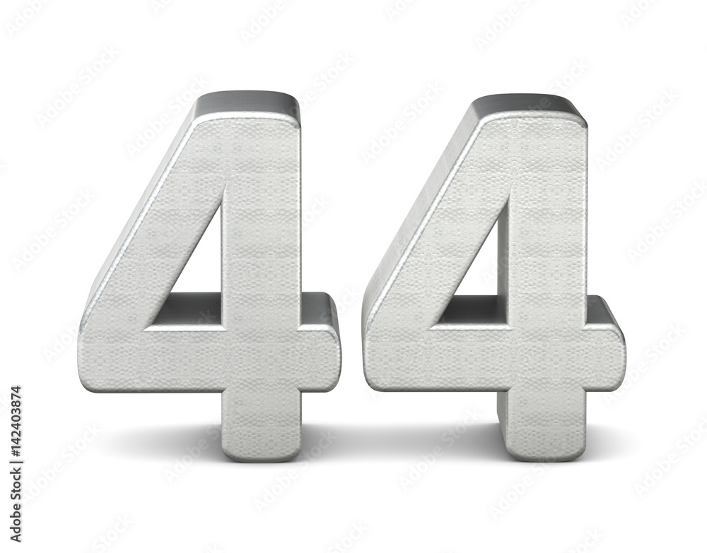 44 zahl silber 3d number silver struktur Illustration Stock | Adobe Stock
