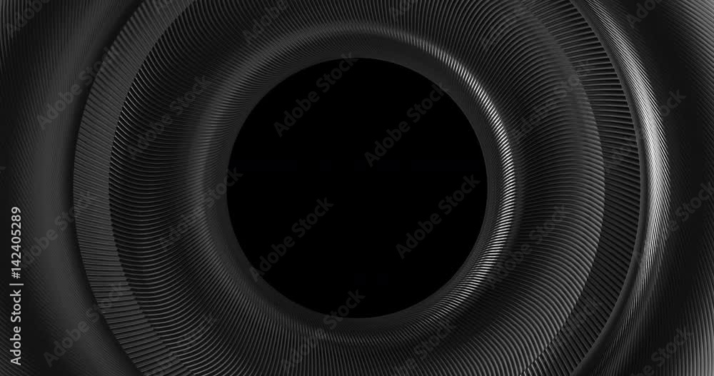 Abstract 4K circular background loop of steel and light for motion ...