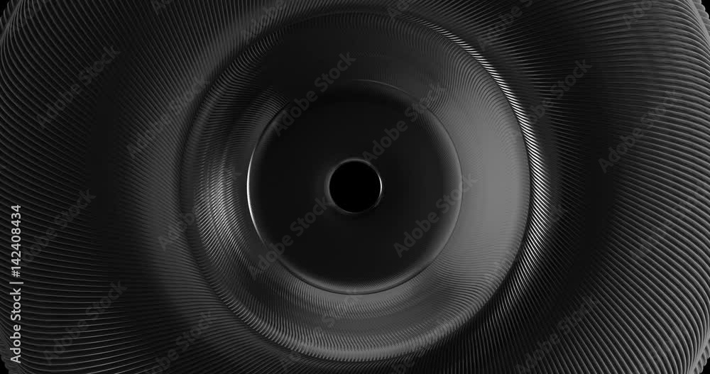 Abstract 4K circular background loop of steel and light for motion ...