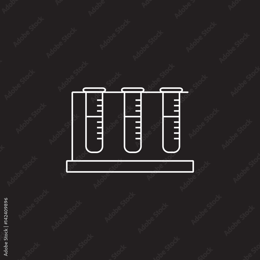 test tubes line icon, outline vector logo, linear pictogram isolated on ...