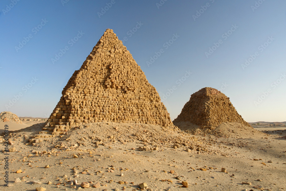 Nuri - pyramids of royal family of Kush in Sudan Stock Photo | Adobe Stock