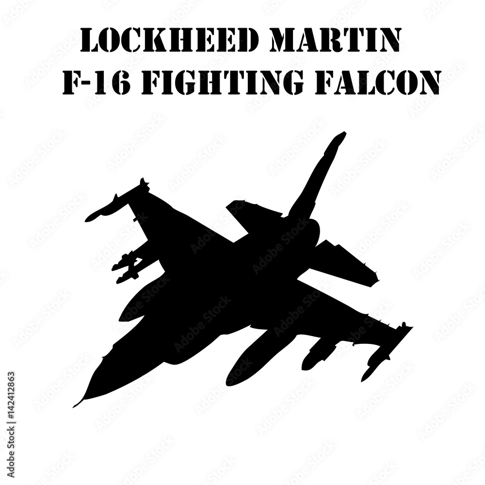 Lockheed martin f-16 fighting falcon Stock Vector | Adobe Stock