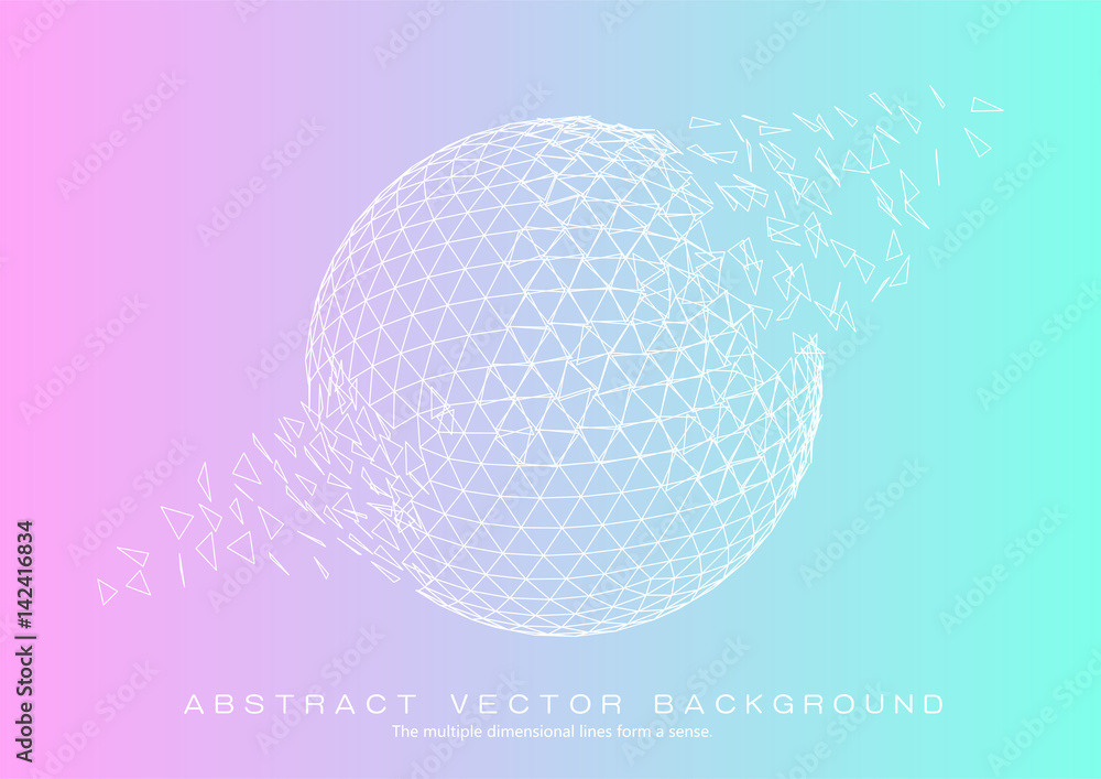 3d polygon mesh sphere, explosion mesh sphere Stock Vector | Adobe Stock
