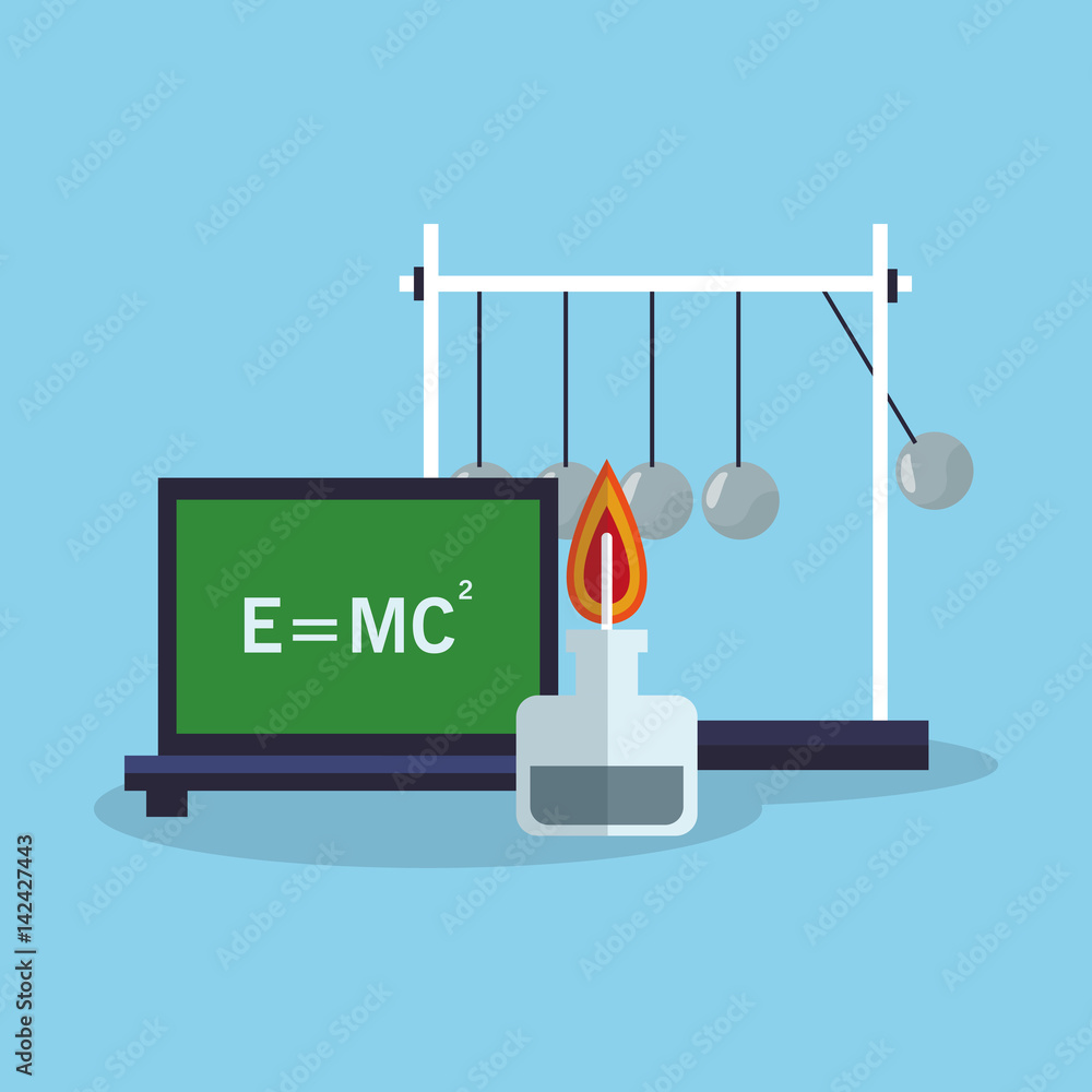 science related icons over blue background. colorful design. vector ...