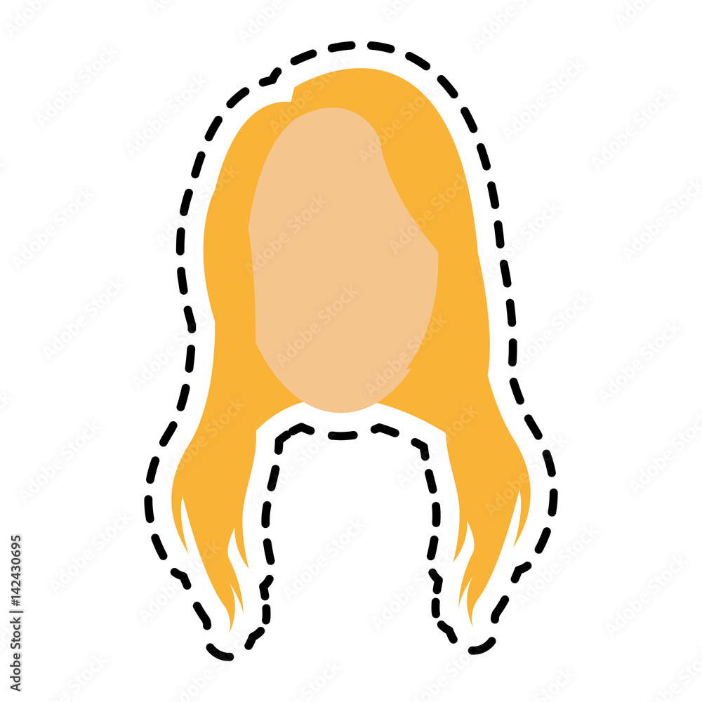 faceless woman with blonde long hair icon image vector illustration ...