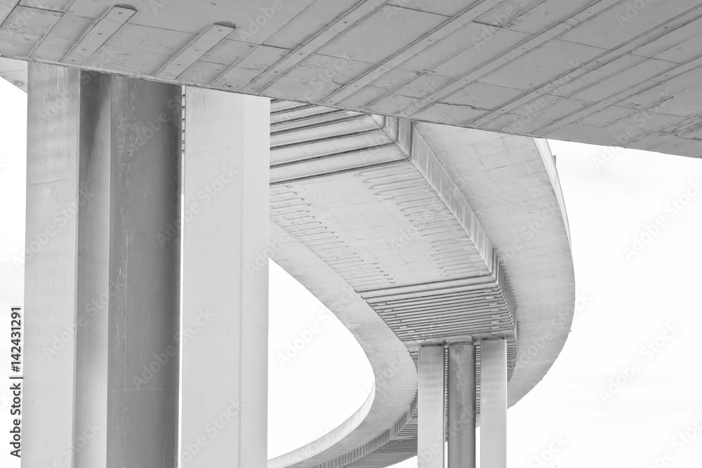Support structure of a concrete highway Stock Photo | Adobe Stock