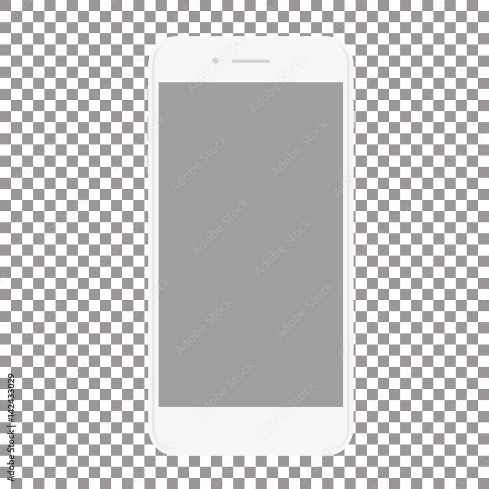 white phone with blank screen on a transparent background Stock Vector ...