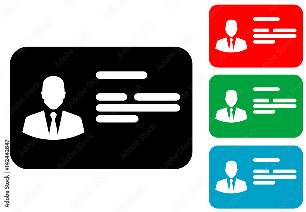 Icono plano carnet de identidad varios colores Stock Vector | Adobe Stock