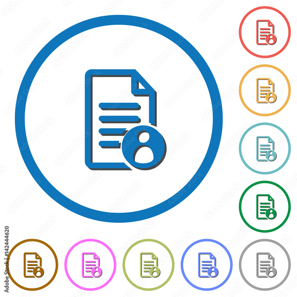 Document owner icons with shadows and outlines Stock Vector | Adobe Stock