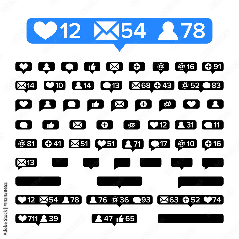 Facebook Notification Icon Vector